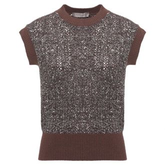 D.exterior Gilet en laine - Femme - Pulls - Brun - Taille: 38 FR