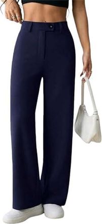 Generic Pantalon habill&eacute; taille haute large et droit pour femme - Pantalon extensible et d&eacute;contract&eacute; - Pantalon daffaires de travail - Pantalon de bureau 2026