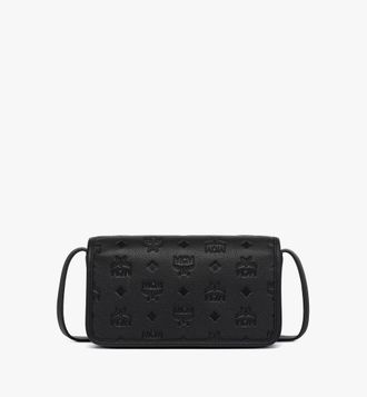 MCM Aren Portemonnaie zum Umh&auml;ngen aus Leder mit Monogramm-Pr&auml;gung