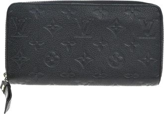 Louis Vuitton unisex, Pre-owned, Noir, Taille: ONE Size Portefeuille zipp&eacute; en cuir gaufr&eacute; Monogram doccasion