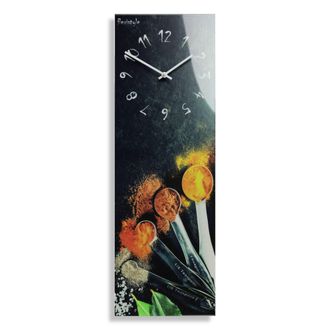 FlexiStyle Wanduhr Rechteckig 20 x 60 cm, aus Glas, mit Direktdruck modern länglich ohne tickgeräusche GEWÜRZE