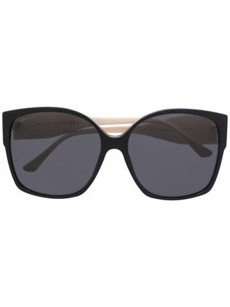 Jimmy Choo Eyewear lunettes de soleil Noemis &agrave; monture oversize - Noir