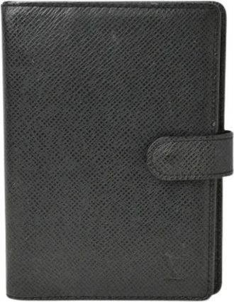 Louis Vuitton unisex, Pre-owned, Noir, Taille: ONE Size Portefeuille en Cuir Ta&iuml;ga Pre-owned
