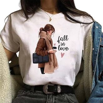 Keephen Chic Mode Filles Impression 3D T-Shirts pour Femmes Casual &Eacute;t&eacute; Manches Courtes Col Ras du Cou Pullover Blouse Tops