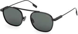 Ermenegildo Zegna Homme, Accessoires, Noir, Taille: 53 MM Orizzonte I Metal Lunettes de soleil