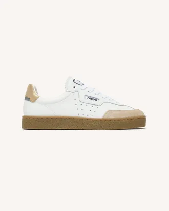 Faguo Baskets en cuir blanc et dor&eacute;