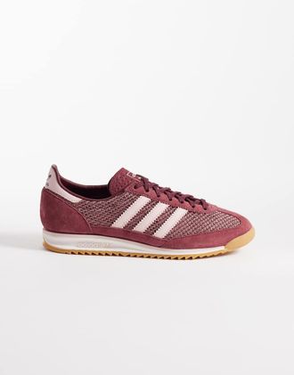 adidas Originals SL 72 - Baskets tiss&eacute;es au crochet - Bordeaux-Rouge