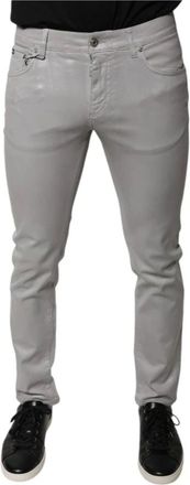 Dolce & Gabbana Homme, Pantalons, Gris, Taille: XS Jean slim en denim stretch gris