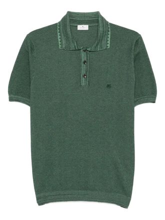Etro buttoned pique polo shirt - Gr&uuml;n