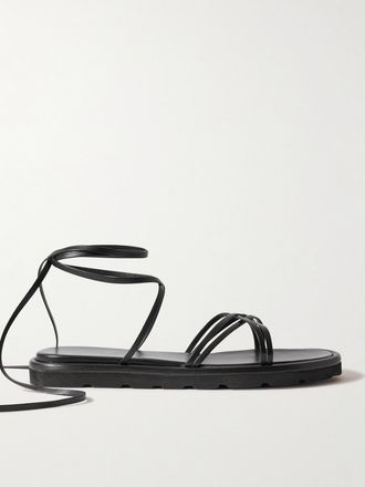 Gianvito Rossi Jane Sandalen Aus Leder Zum Binden - Schwarz