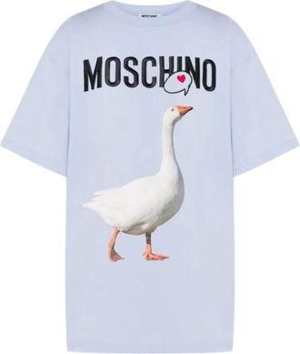 Moschino unisex, Tops, Bleu, Taille: M Goose Cotton Jersey T-shirt