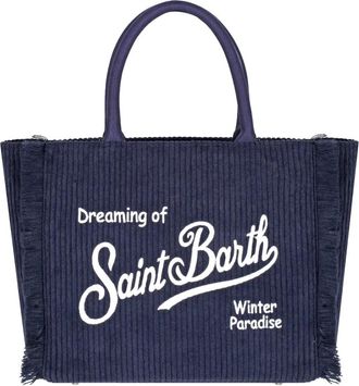 MC2 Saint Barth Femme, Sacs, Bleu, Taille: ONE Size Borsa Colette Corduroy