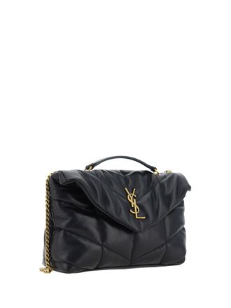 Saint Laurent Womens Puffer Toy Shoulder Bag Nero Lamb Ovis Aries