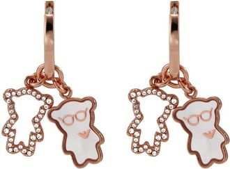 Emporio Armani Damen-Ohrringe aus Edelstahl oder Halbedelmetall mit Bügel-, Haken- oder Pfostenverschluss, Rosa Erröten