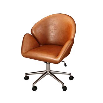Generic B&uuml;rostuhl, Drehbarer Chefsessel for B&uuml;ro Und Homeoffice, H&ouml;henverstellbar, Belastbarkeit Bis 150 Kg(Brown)