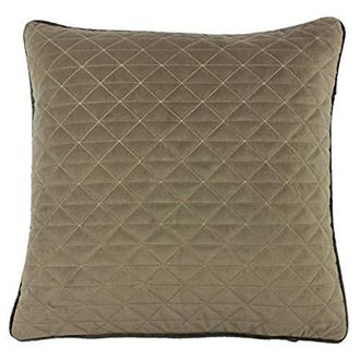 Riva Paoletti Quartz 45X45 FEATH CUSH Tau/Char, Polyester, Taupe/Charcoal Grey, 45x45cm