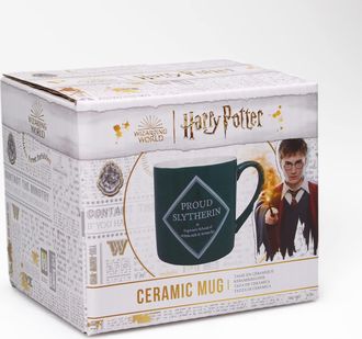 Harry Potter Tasse - Proud Slytherin - Arbeitstasse - 325 ml Becher für Erwachsene - Slytherin Geschenktasse