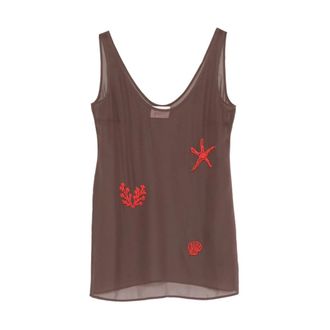 MC2 Saint Barth Femme, Tops, Brun, Taille: 40 FR Hauts sans manches