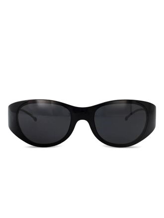 Diesel Sonnenbrille mit ovalem Gestell - Schwarz