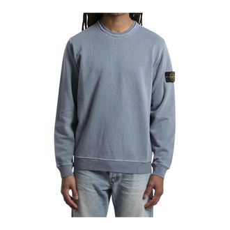 Stone Island SweaT-shirt &agrave; col rond avec &eacute;cusson - Homme - Sweatshirts et sweats &agrave; capuche - Bleu - Taille: 2XL