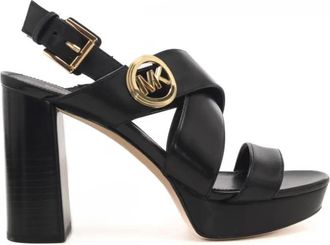 Michael Kors Femme, Chaussures, Noir, Taille: 36 1/2 EU Sandalette en cuir à talon haut et plateforme