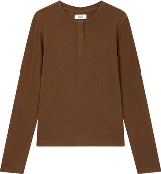 TOMBOY t-shirt &agrave; col tunisien - Marron