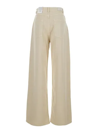 Icon Denim Los Angeles Womens Jeans Beige Cotton Lyocell