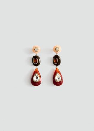 Mango Boucles doreilles pendantes cristaux or - Femme - Taille unique - MANGO