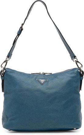 Prada sac porté épaule Vitello Daino (2010-2025) - Bleu