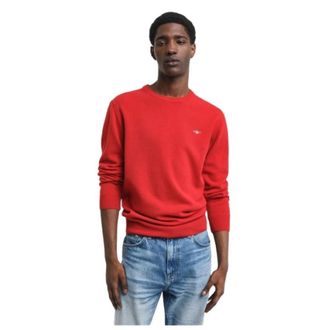 GANT Ultrafeiner Wollpullover mit Rundhalsausschnitt - - Knitwear - Herren - Rosa - S
