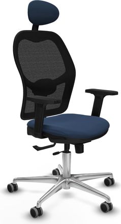 Piqueras y Crespo Ergonomischer Stuhl mit 2D-Armen, h&ouml;henverstellbarer Lendenwirbelst&uuml;tze und festem Kopfteil, ausgestattet mit Syncro/Traslack und injiziertem Schaumst