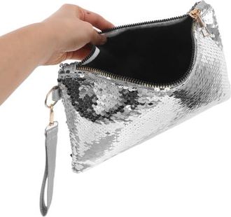 Beaupretty Pochette de Soir&eacute;e Vintage Argent&eacute;e &agrave; Sequins Mini Paquet &agrave; Main Brillant pour Femmes Paquet Formel pour D&icirc;ner Mariage et Bal Pochette &Eacute;l&eacute;gante pour &Eacute;