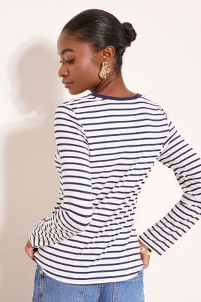 Lipsy Langarmbluse Lipsy Langarmoberteil mit Military-Knopf, Regular (1-tlg)