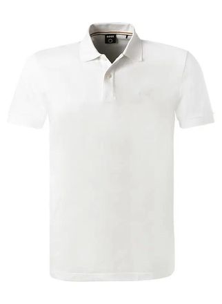 HUGO BOSS Herren Polo-Shirt wei&szlig; Baumwoll-Piqu&eacute;