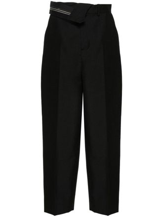 Fendi pantalon fuselé à plis marqués - Noir