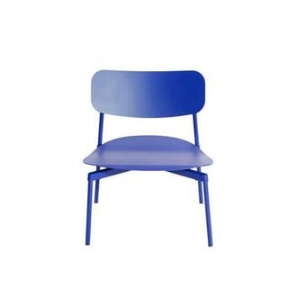 PETITE FRITURE Fauteuil bas empilable Fromme - Bleu - Aluminium - Designer Tom Chung