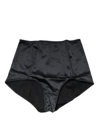 Dolce & Gabbana Womens Black Silk Blend High Waist Girdle Panty Underwear Elastane Clothing