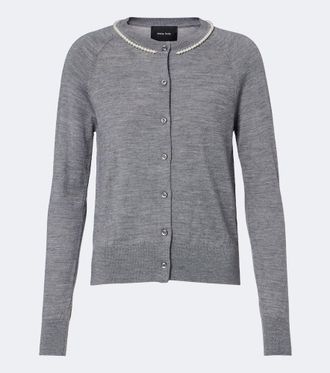 Simone Rocha Cardigan en laine et soie &agrave; ornements