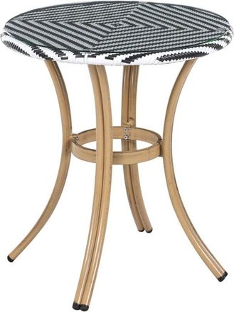Beliani Outdoor Bistrotisch RIFREDDO 70 cm 70 cm Glas Schwarz