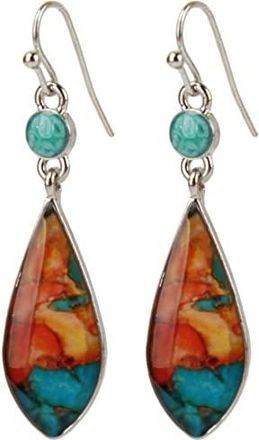 Generic Boucles doreilles &eacute;maill&eacute;es Multicolores Vintage, Boucles doreilles en Perles de Crochet pour Femmes &agrave; la modeTraitement Durable