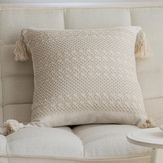 Generic Boho Kissenbezug 40x40 Baumwolle 2er Set Mit Fransen, Handgewebt, Weihnachts- Und Neujahrs Dekokissen F&uuml;r Sofa Wohnzimmer Kissenbezug 50x50, Festliche