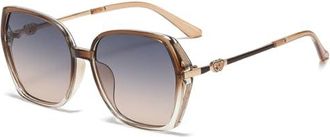 Generic Lunettes de soleil tendance pour femmes, lunettes de soleil de style tendance pour dames, nuances vintage, dégradé UV400, Streetwear, marron, One 2026