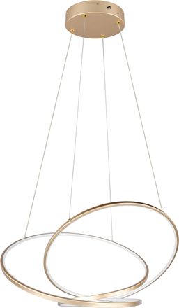 Trio Leuchten LED Pendelleuchte Darvin 349119179, Metall goldfarbig, inkl. 52 Watt LED, Lichtfarbe einstellbar, Switch Dimmer