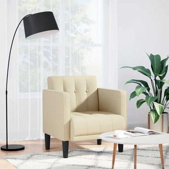 vidaXL Sessel mit Armlehnen Creme 53 cm Stoff vidaXL318722