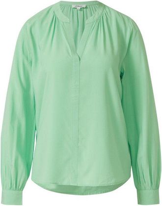 s.Oliver Langarmbluse Bluse Weiche Viskose-Bluse mit Raffung