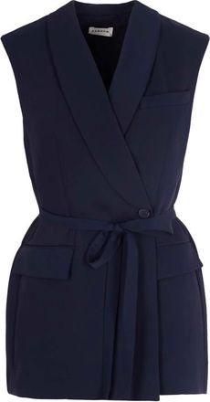 P.A.R.O.S.H. P.a.r.o.s.h., Femme, Vestes, Bleu, Taille: 36 FR Gilet Ceintur&eacute;