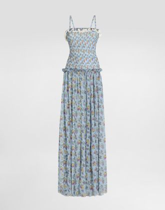 Dolce & Gabbana Small Floral-print Chiffon Dress - Frau Kleider Multicolor 42