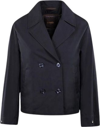 Moorer Femme, Manteaux, Bleu, Taille: 38 FR Trench court crois&eacute;