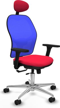 Piqueras y Crespo Ergonomischer Stuhl mit 3D-Armen, h&ouml;henverstellbarer Lendenwirbelst&uuml;tze und festem Kopfteil, ausgestattet mit Syncro/Traslack und injiziertem Schaumst