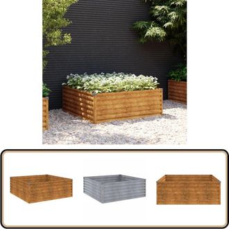 vidaXL Vidaxl - Lit surélevé de jardin 100x100x36 cm acier corten - Jardiniere Exterieur - Bac a Fleurs - Lit Surélevé Jardin - Acier Corten - Plante